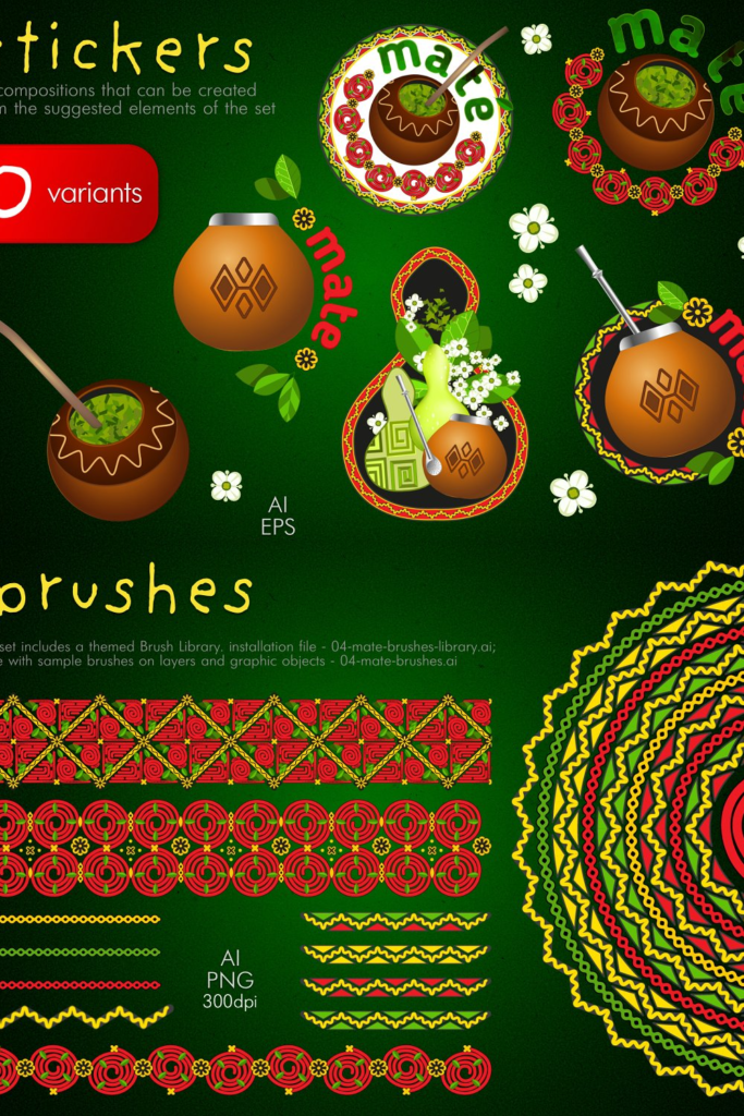 Mate. Objects, Brushes, Patterns. – MasterBundles