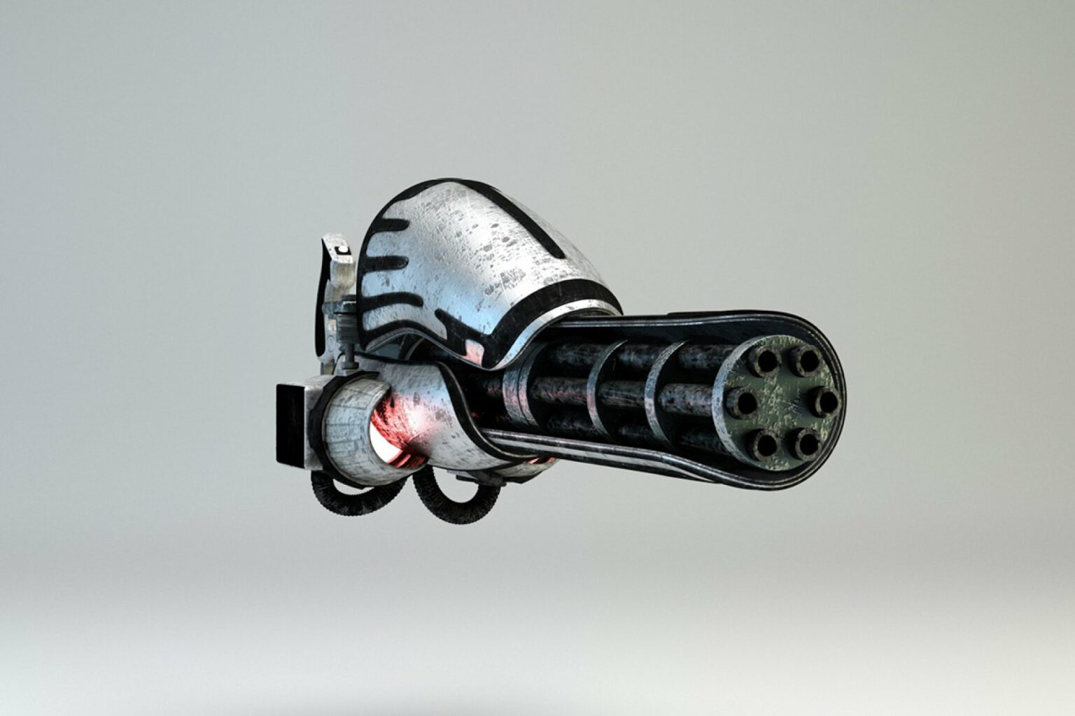 Retro-Futuristic Mechborg & Minigun – MasterBundles