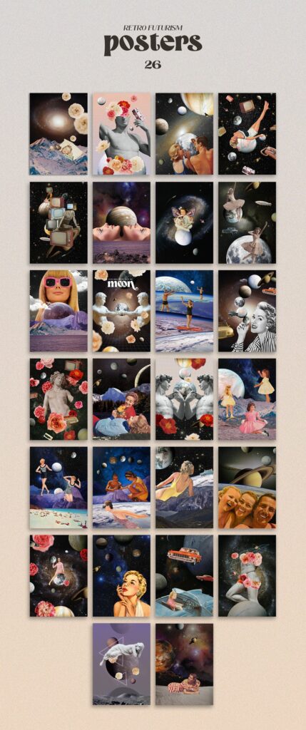 NOSTALGIA Space Collage Creator 370+ – MasterBundles