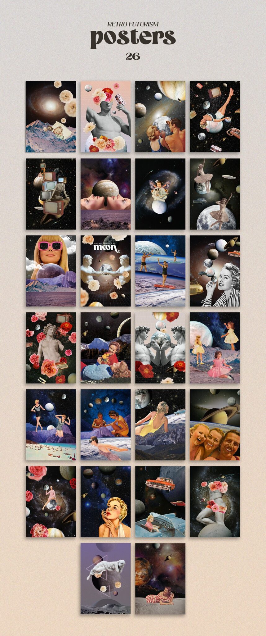 NOSTALGIA Space Collage Creator 370+ – MasterBundles