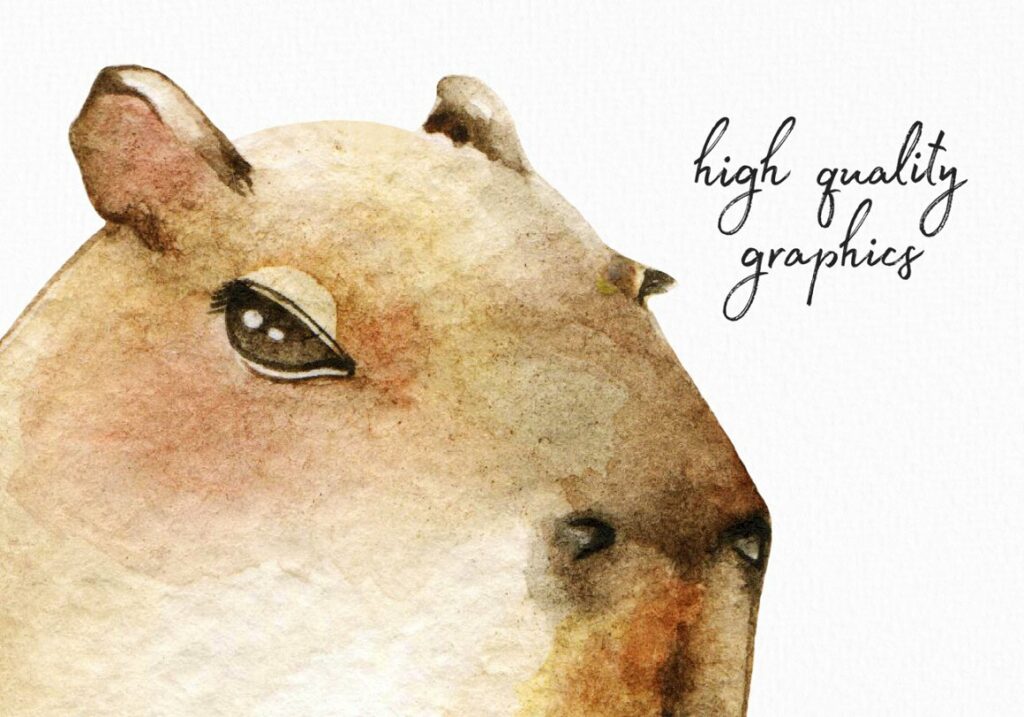 Capybaras Watercolor Set – MasterBundles