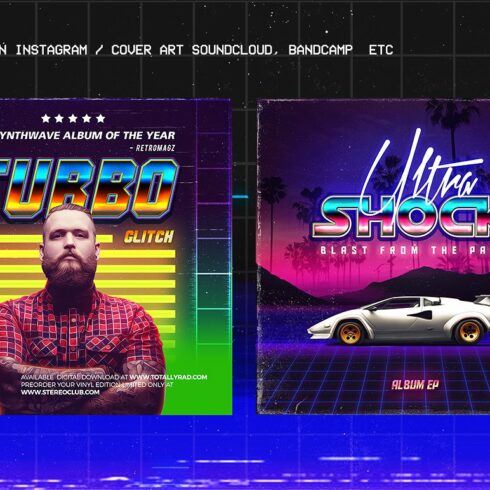 80's Synthwave Square Artpack – MasterBundles