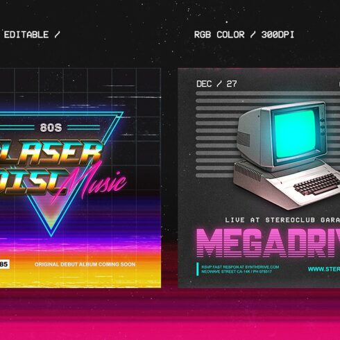80's Synthwave Square Artpack – MasterBundles