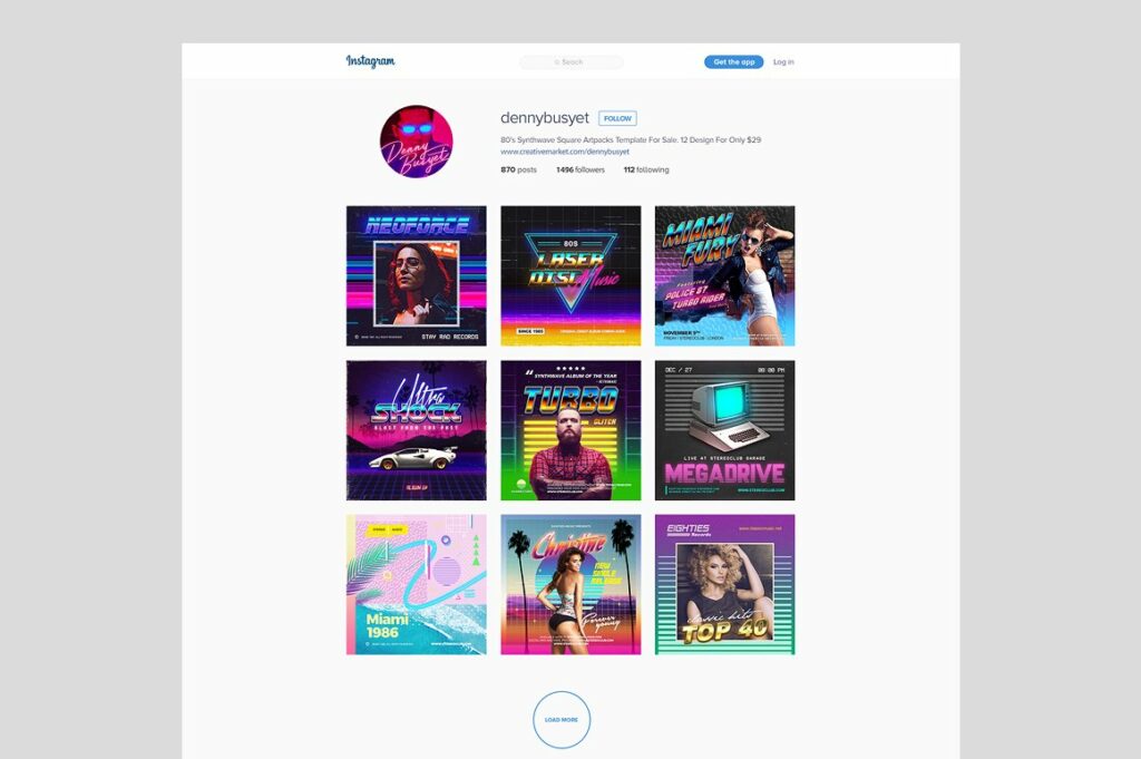 80's Synthwave Square Artpack – MasterBundles