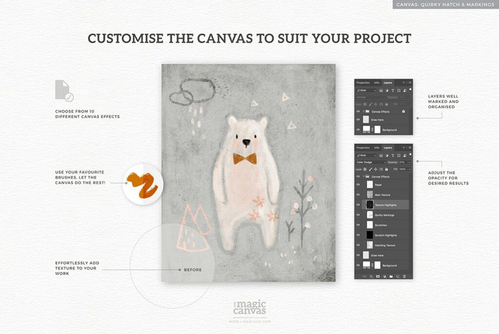 Magic Canvas Photoshop Textures – MasterBundles