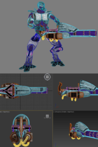 Retro-Futuristic Mechborg & Minigun – MasterBundles