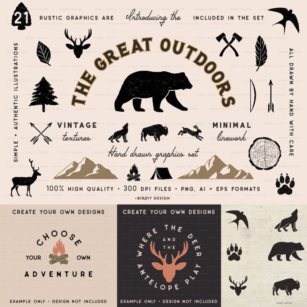 Rustic Nature Icons & Illustrations – MasterBundles