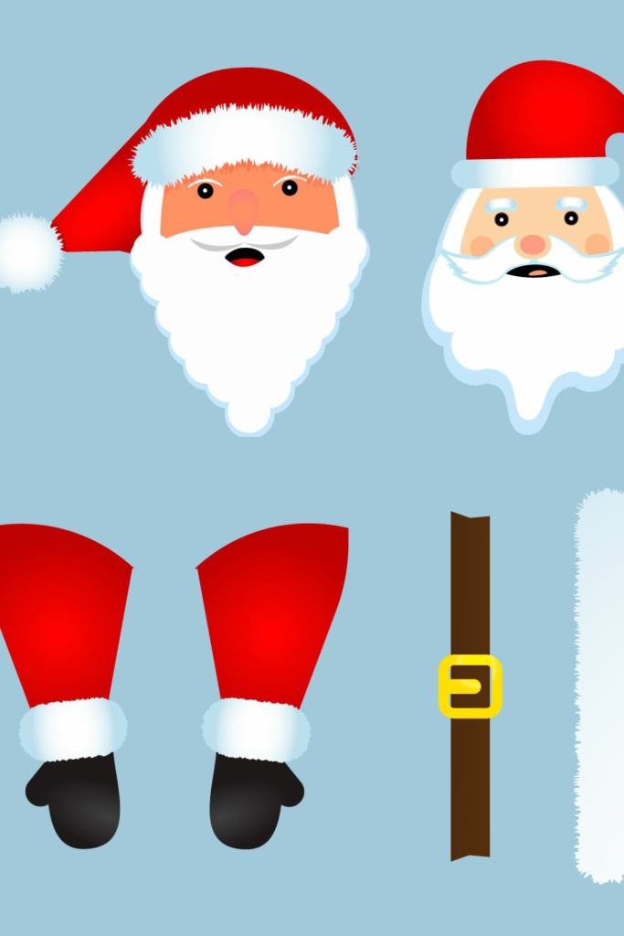 Santa Claus Art Elements Vector Design – MasterBundles