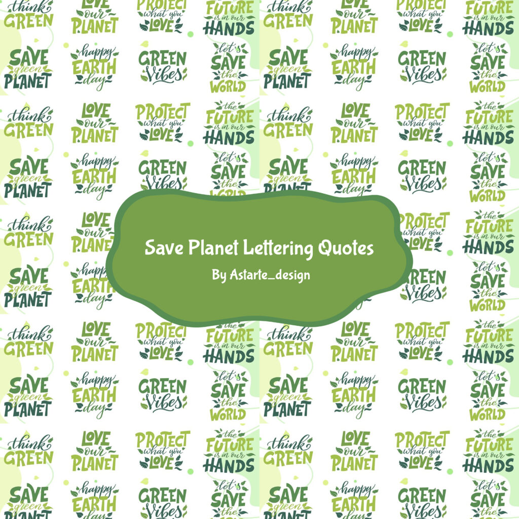 Save Planet Lettering Quotes – MasterBundles