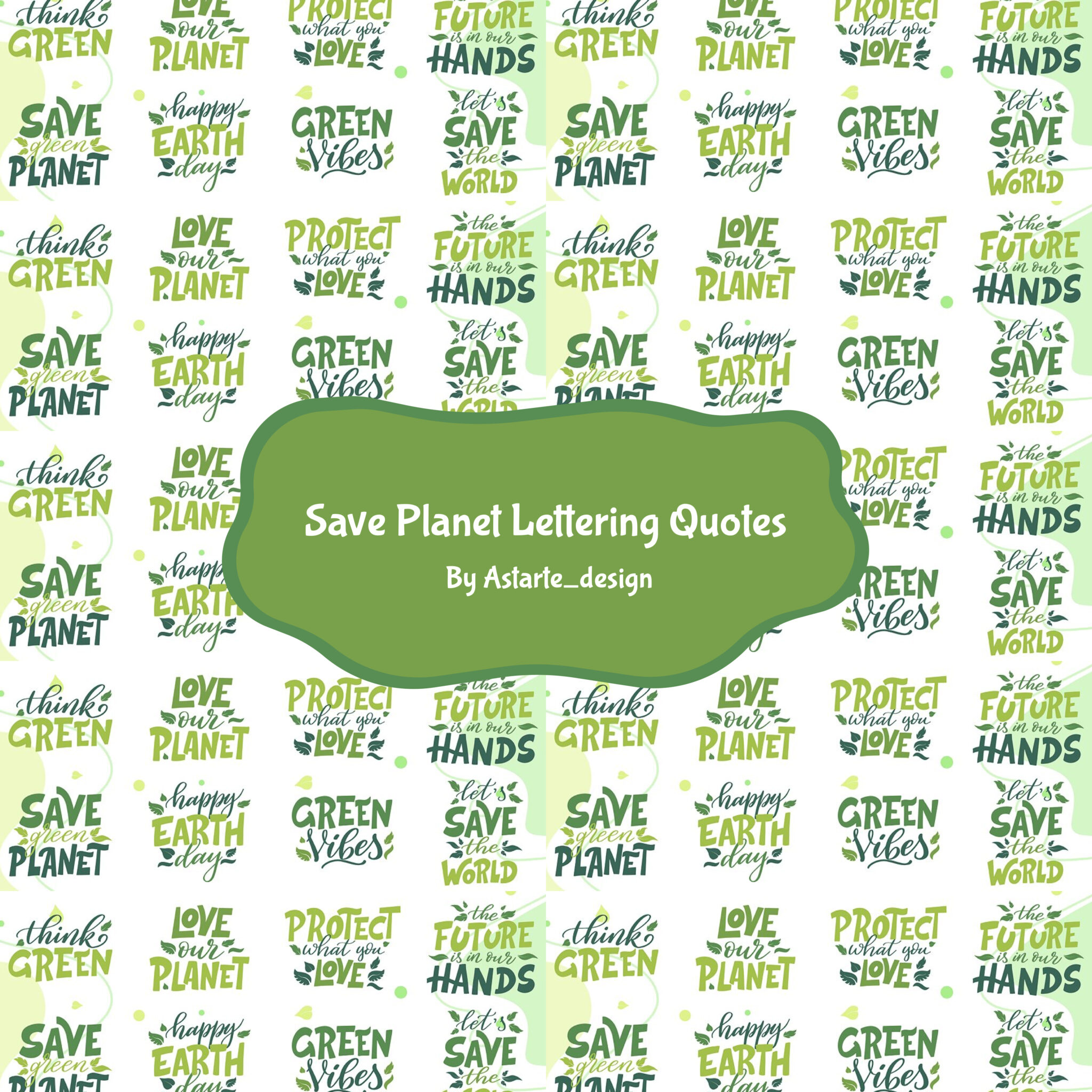 Save Planet Lettering Quotes – MasterBundles
