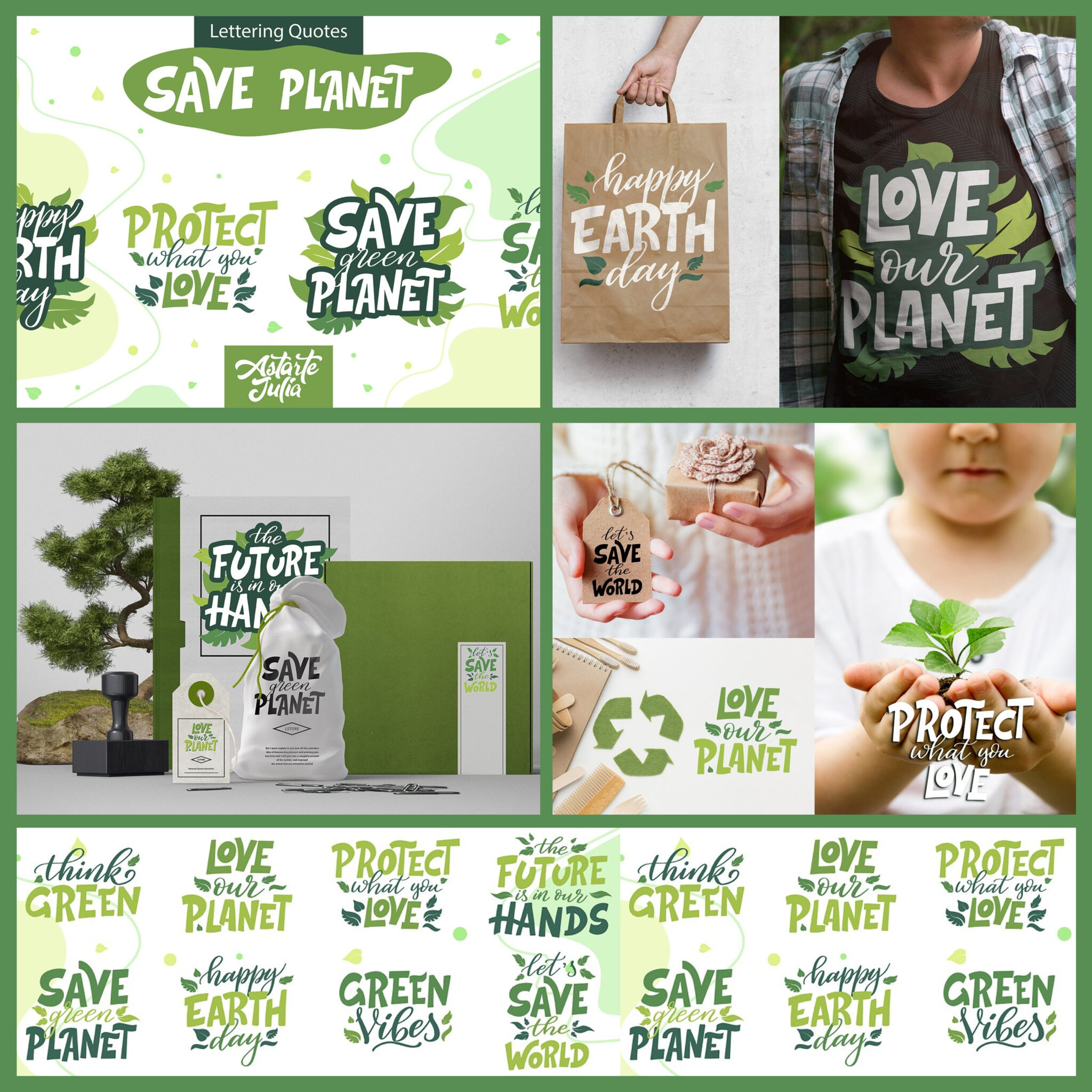 Save Planet Lettering Quotes – MasterBundles