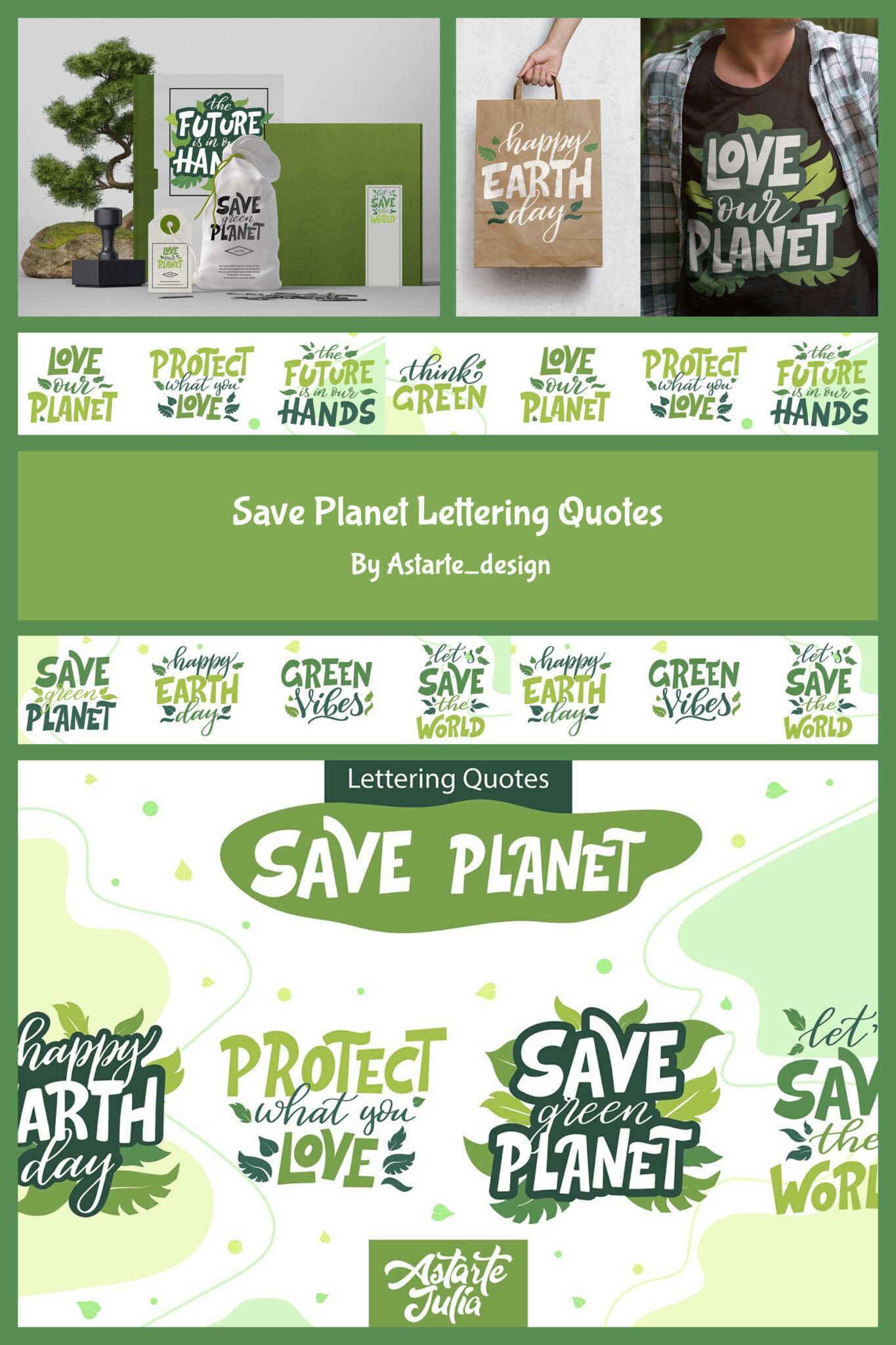 Save Planet Lettering Quotes – MasterBundles
