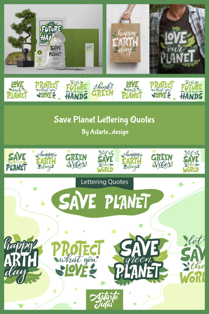 Save Planet Lettering Quotes – MasterBundles