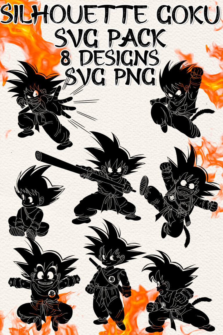 Silhouette Goku SVG Files – MasterBundles