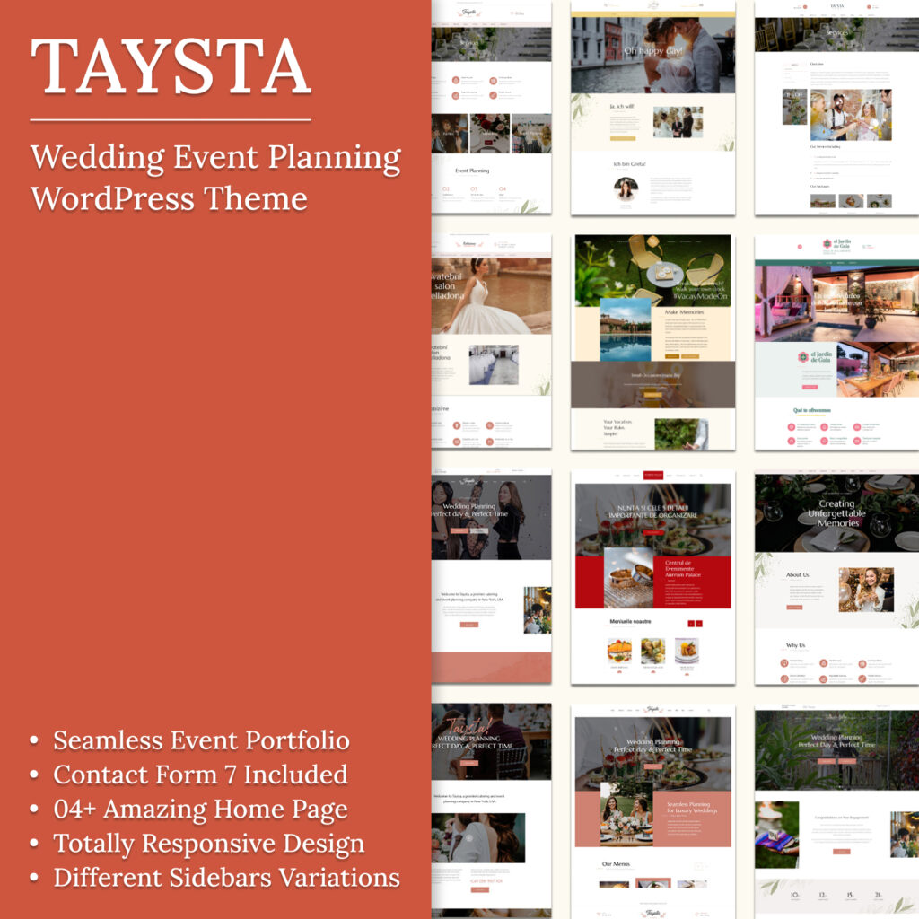 Taysta - Wedding Event Planning WordPress Theme – MasterBundles