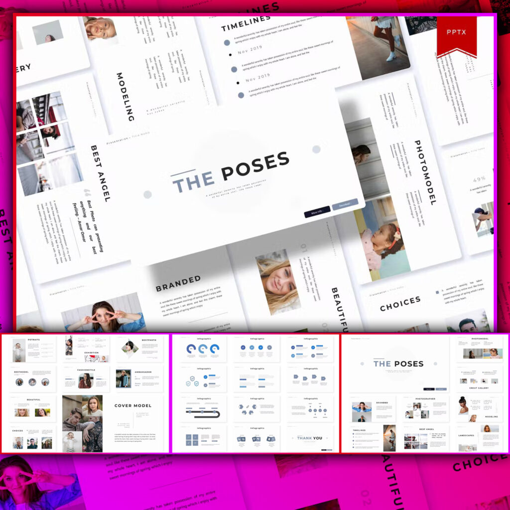 The Poses Powerpoint Template – MasterBundles