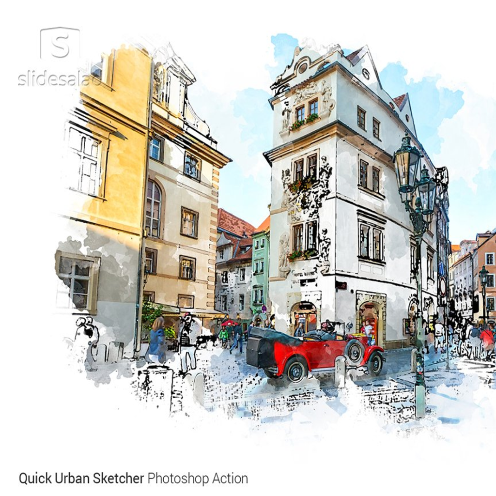 Urban Sketcher Photoshop Action – MasterBundles