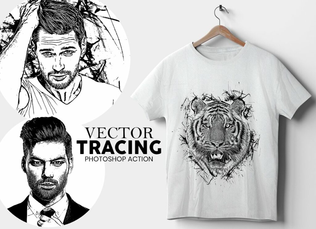 Vector Tracing Photoshop Action – MasterBundles