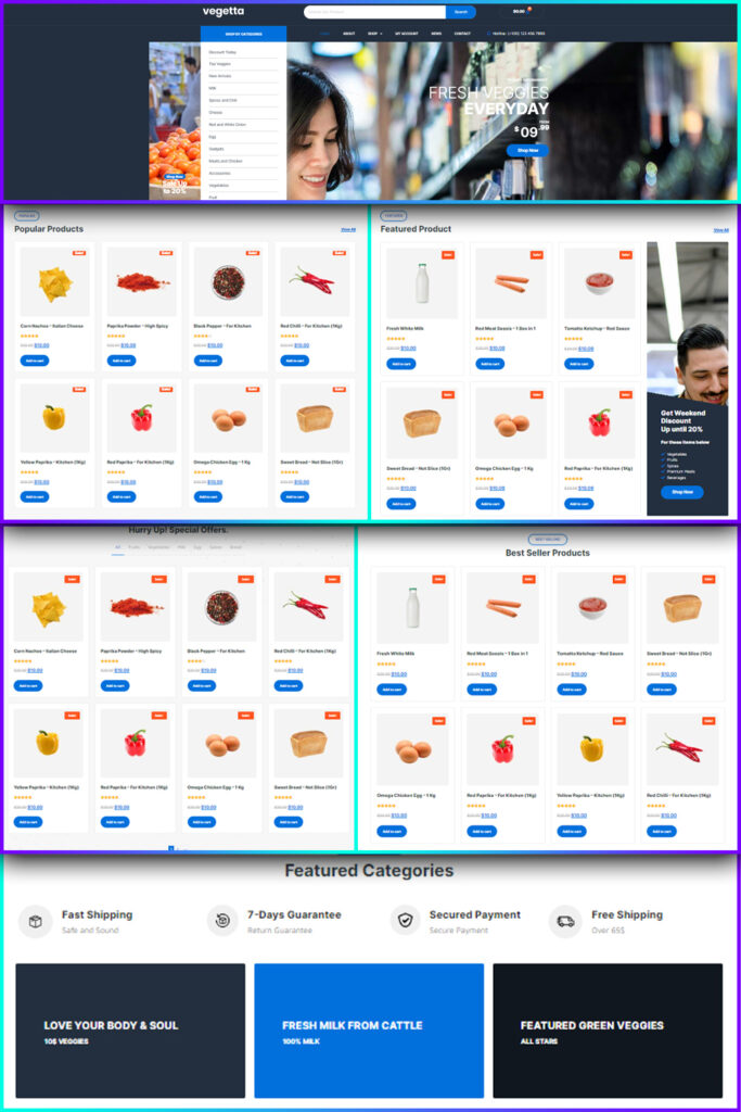 Vegetta - Supermarket Multipurpose Woocommerce Elementor Kit – MasterBundles
