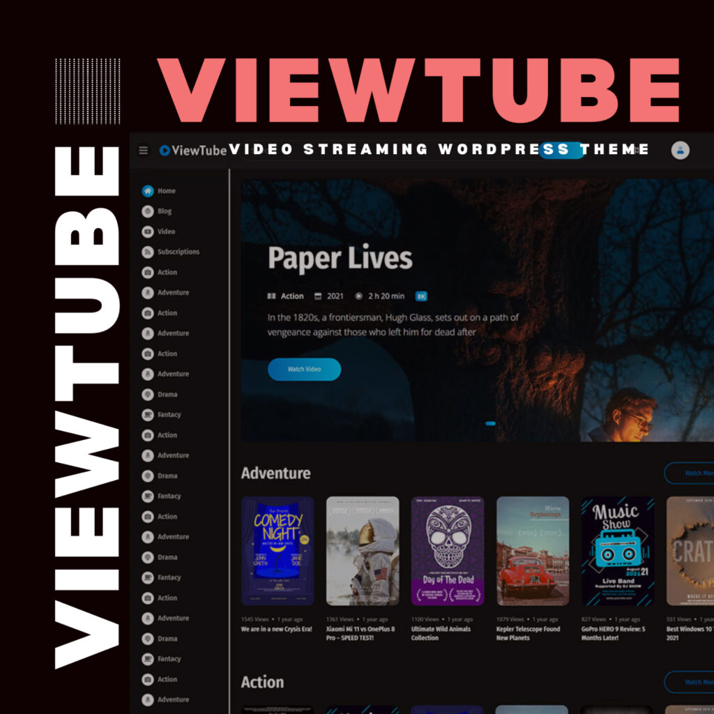 ViewTube Video Streaming WordPress Theme – MasterBundles
