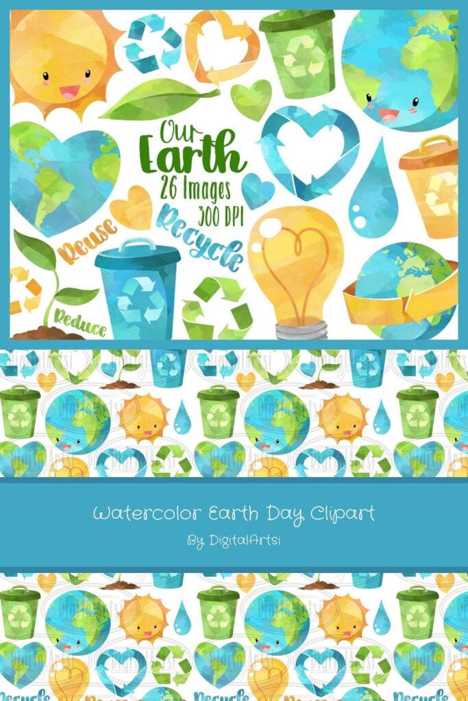 Watercolor Earth Day Clipart – MasterBundles