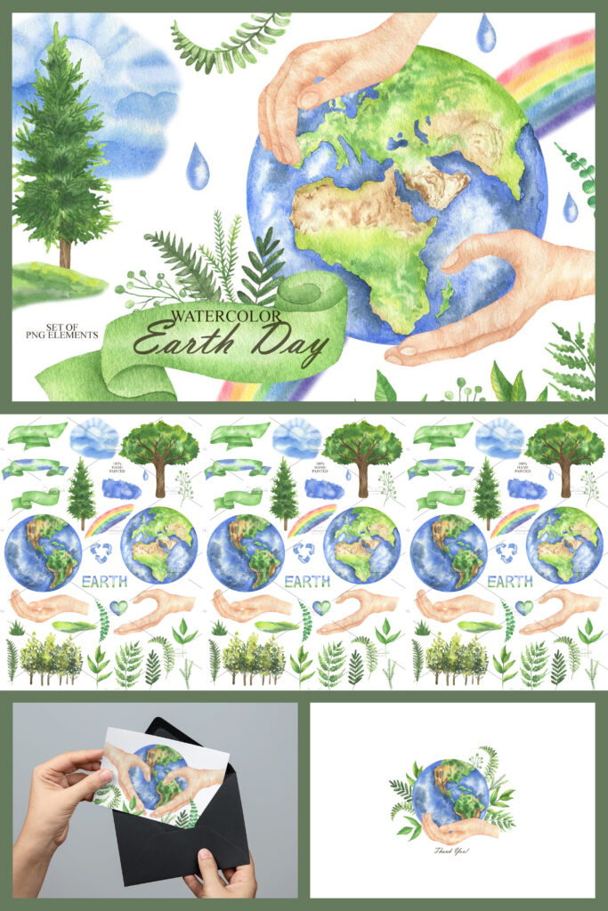 Watercolor Earth Day Clipart – MasterBundles