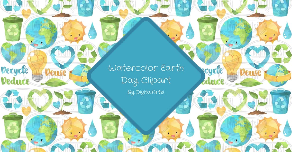 Watercolor Earth Day Clipart – MasterBundles