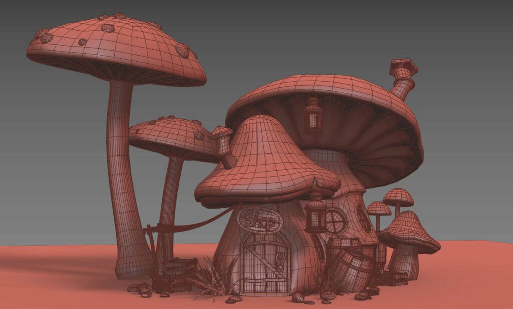 Cute Mushroom House – MasterBundles