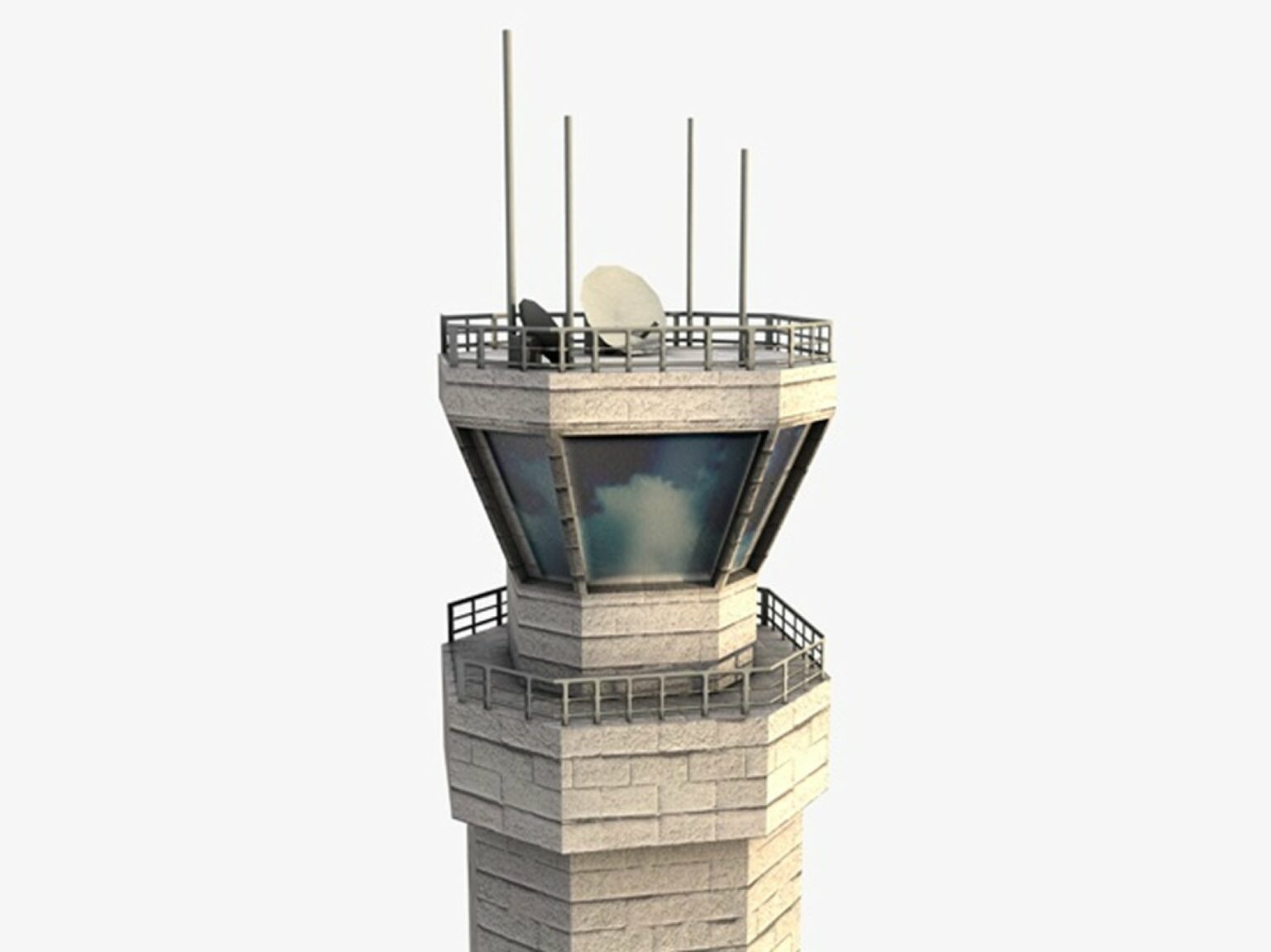 Low Poly Airbase Control Tower – MasterBundles
