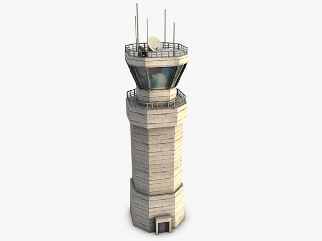 Low Poly Airbase Control Tower – MasterBundles