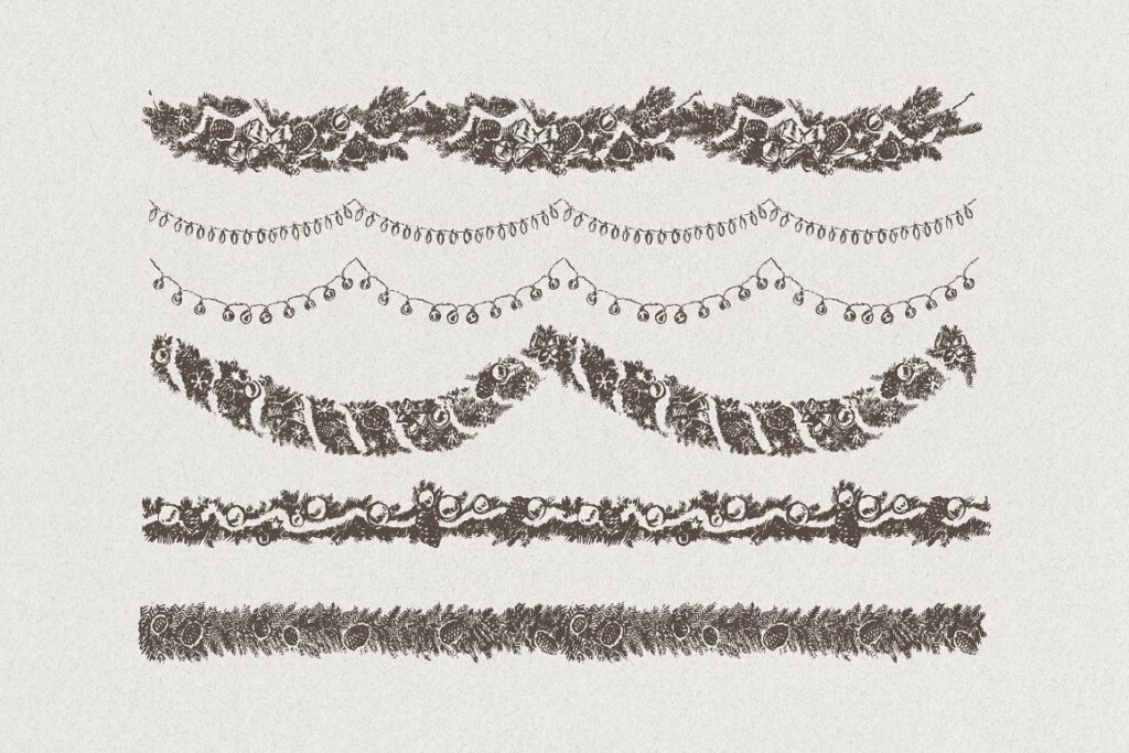 Christmas Garlands + Paper Texture – MasterBundles
