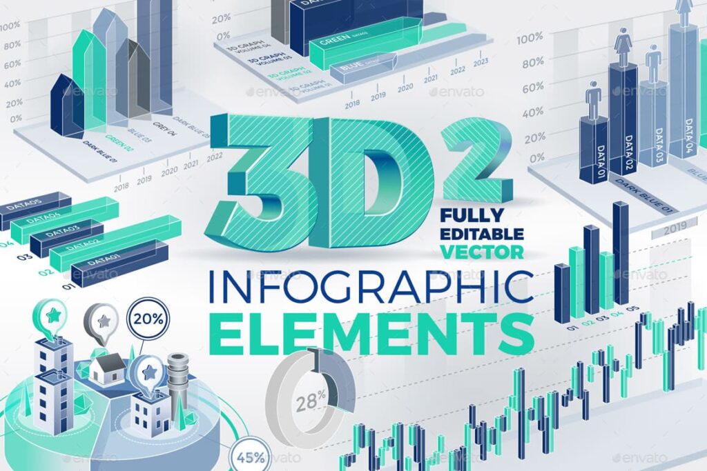 3D Corporate Infographic Elements 2 – MasterBundles