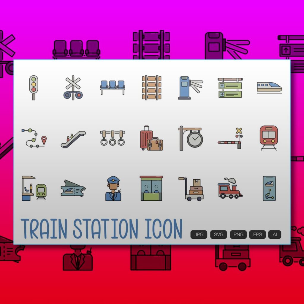 21 Train Station Icon – MasterBundles