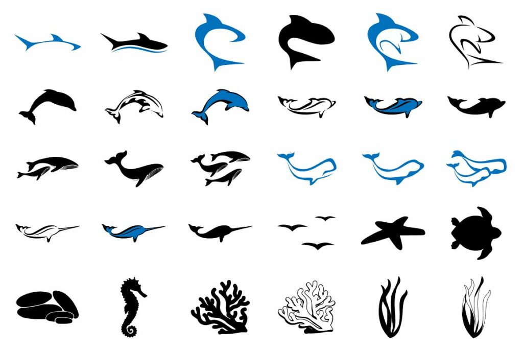 60 Marine Icons Sea Life, Ocean Wave – MasterBundles