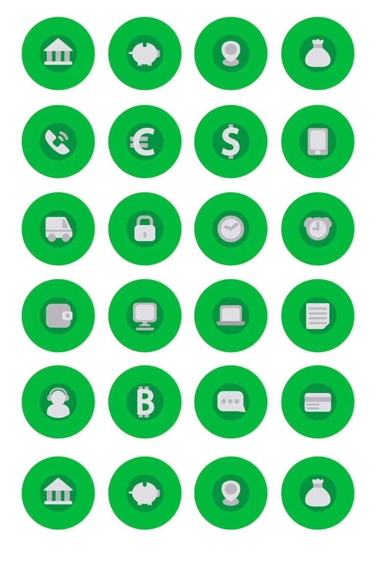 20 Green Banking Icons Set – MasterBundles