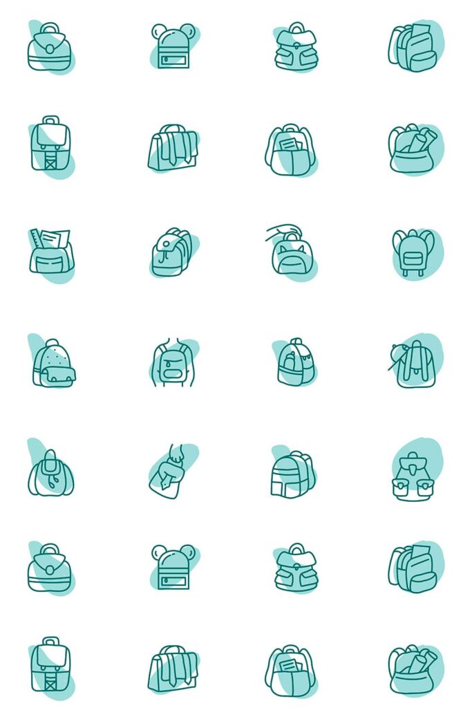 20 Minimal Backpack Icons Set – MasterBundles