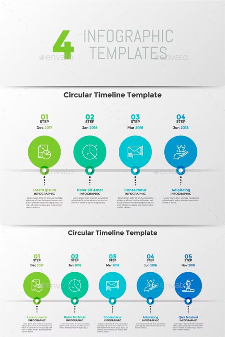 4 Process Infographic Templates – MasterBundles