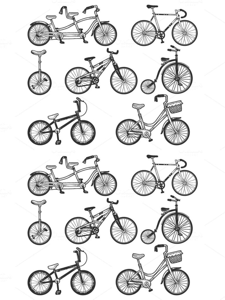 Bicycle Set Sketch Engraving Vector – MasterBundles