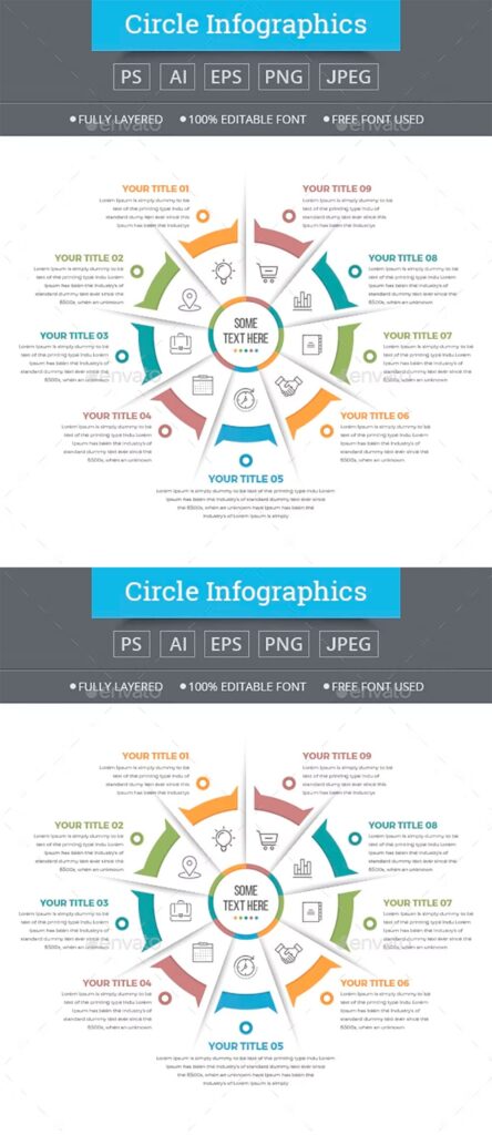 Business Circle Infographics with 09 Steps – MasterBundles