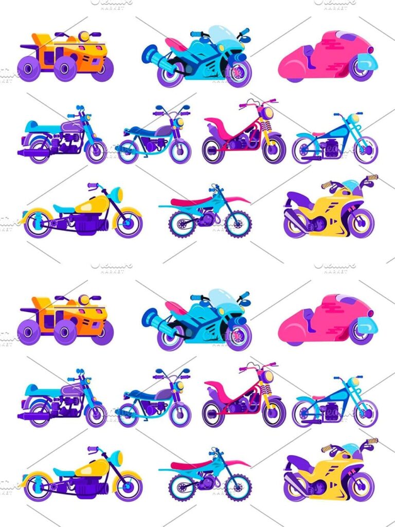 Cartoon Motorcycle Vector – MasterBundles