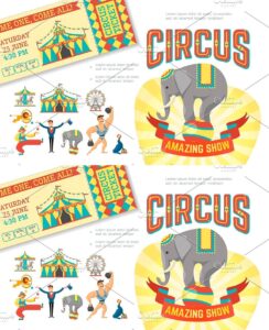 Flat Circus Show Concept – MasterBundles