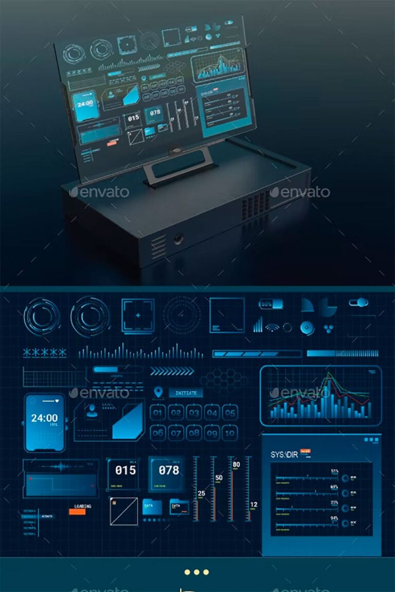 Futuristic HUD Background Infographic Technology Interface – MasterBundles