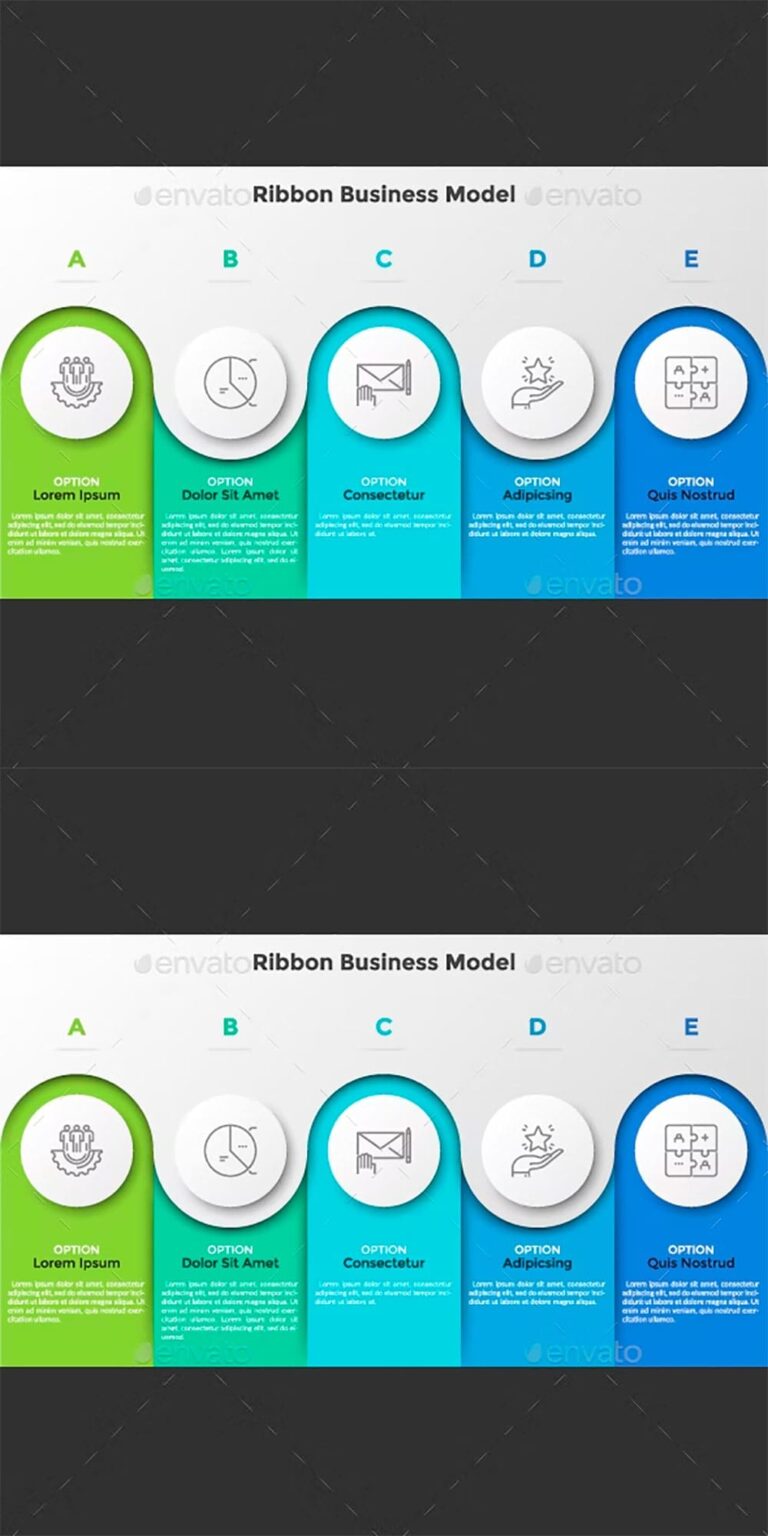 Horizontal Ribbon Infographic Template – MasterBundles