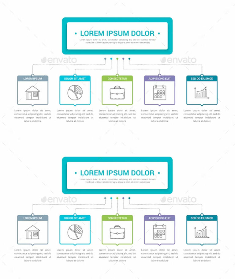 Infographic Template With Five Steps Masterbundles