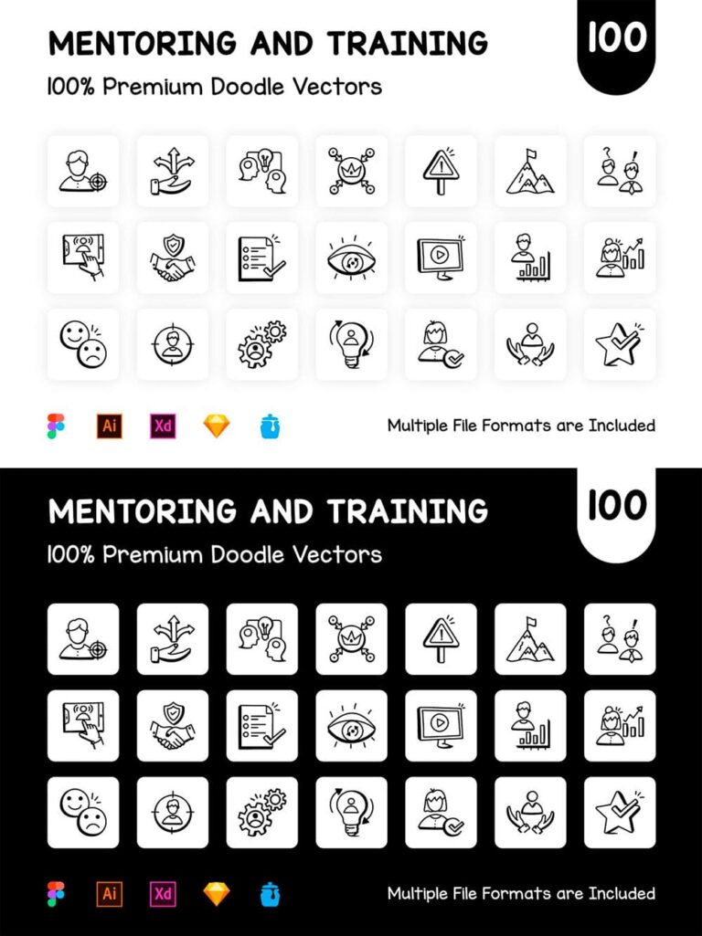 Mentoring and Training Vector Icons – MasterBundles