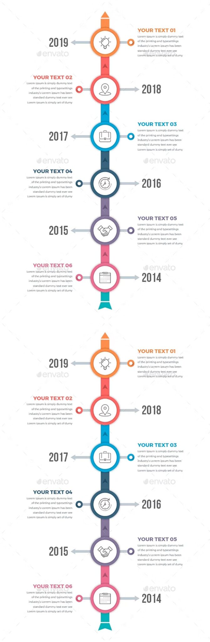 Modern Timeline Infographics – MasterBundles