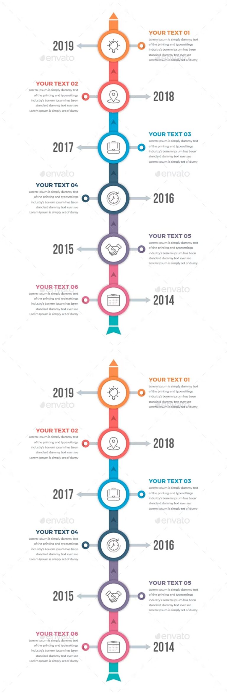 Modern Timeline Infographics – MasterBundles