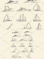Set of Hand Drawn Boats – MasterBundles