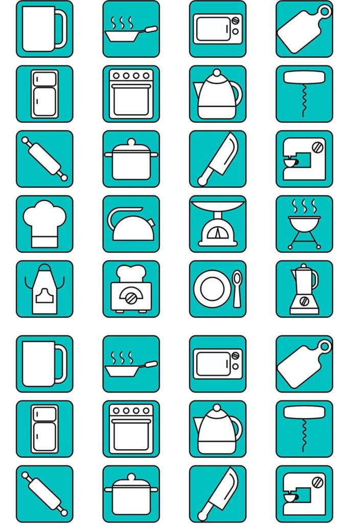 Simple Kitchen Icons Set – MasterBundles