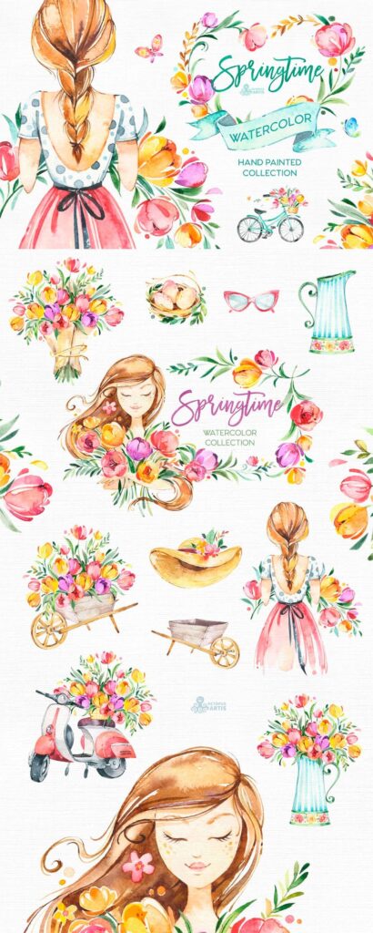 Springtime. Watercolor Collection – MasterBundles